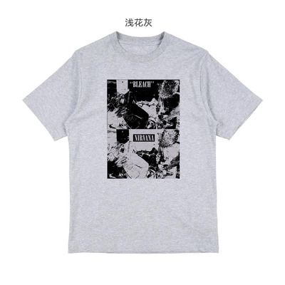多款nirvana涅槃柯本朋克风手工拓印设计感男女纯棉短袖T恤