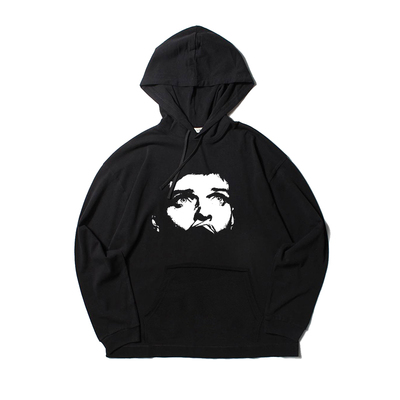 哥特风黑白印花快乐分裂摇滚卫衣