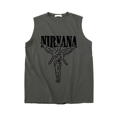 多款涅盘nirvana柯本女神漂白别介意手绘设计感纯棉坎肩无袖