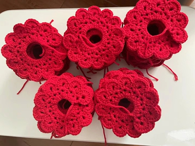 手工钩织编织尖角玫瑰18个花瓣半成品送闺蜜男女朋友礼物DIY摆摊