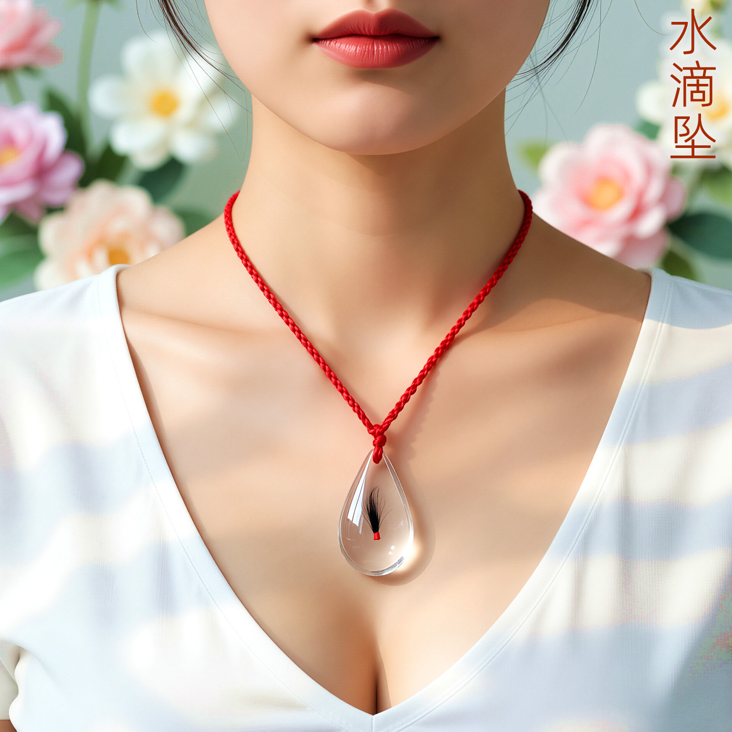吉祥童子宝宝出生定制胎毛挂件项链吊坠婴幼儿纪念品水滴坠2026