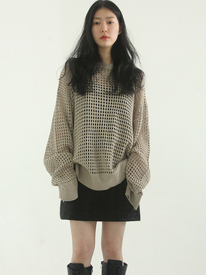 localmansion韩代暖手网状针织衫