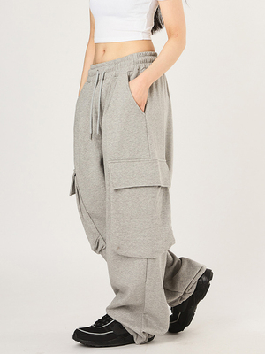 韩代Raucohouse Big cargo heavy pintuck banding pants 休闲裤