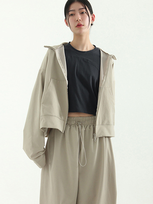 韩代23 crunchy paper zip-up jacket (unisex) 立领短款夹克外套