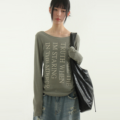 Localmansion韩代字母印花针织衫