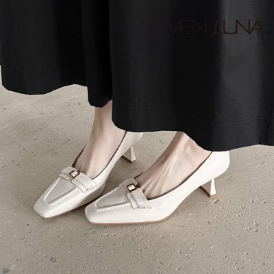 SEVEN LUNA~国内正品2026春季法式复古通勤浅口高跟单鞋女SLWC860