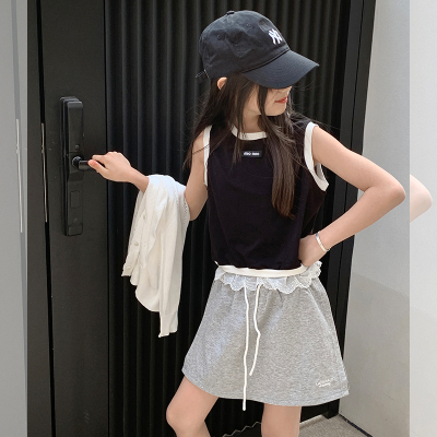 西西家女童夏季新款蕾丝背心