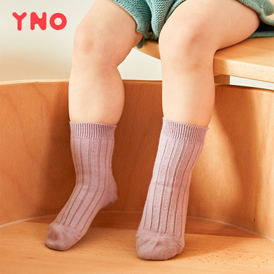 【满60包邮】正品yno短袜儿童0-6岁宝宝袜子纯色春夏秋婴儿棉袜