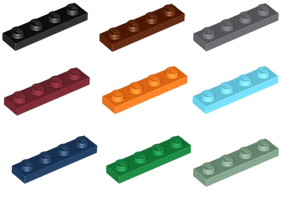 LEGO乐高 3710零件件基础板1x4多色塑料拼插积木玩具儿童益智全新