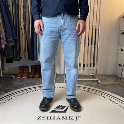 宗氏咔叽新款美式宽松直筒复古水洗牛仔裤男士长裤百搭休闲裤5137