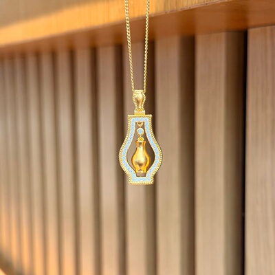 千夕 足金9995D许愿瓶吊坠黄金吊坠女款情人节生日礼物送女友老婆