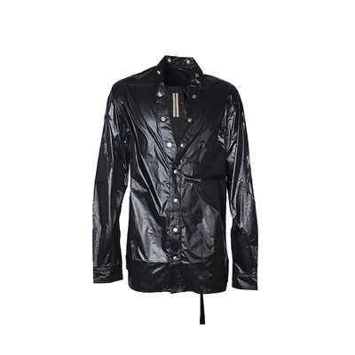 【正品现货】RICK OWENS RO 26SS 暗黑街头亮面尼龙按扣长袖衬衫