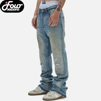 流苏补丁牛仔裤Epideprefab