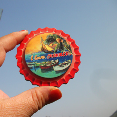 美国当地购买冰箱贴 HAWAII 夏威夷 瓶盖形  love SUMMER 多款