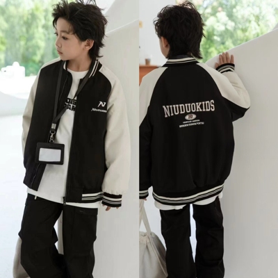 牛哆哆童装冬季新款刺绣字母夹棉棒球服儿童外套中大童53700