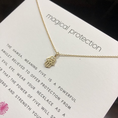 镂空hamsa小手 守护 许愿项链 金色 银色 美国 Dogeared 正品