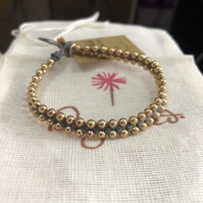 dogeared双排编织铜珠手绳