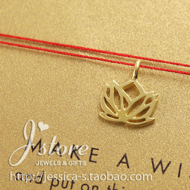 丝线款 银镀金【盛开的莲花】吊坠 许愿项链 美国Dogeared正品