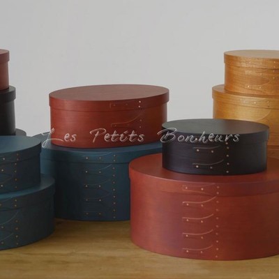 Les petits bonheurs｜日本Homestead简约椭圆形手工收纳盒木盒