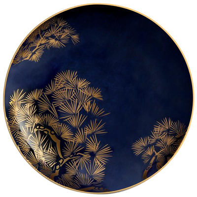 金边进口手绘圆形欧式筷子陶瓷盘