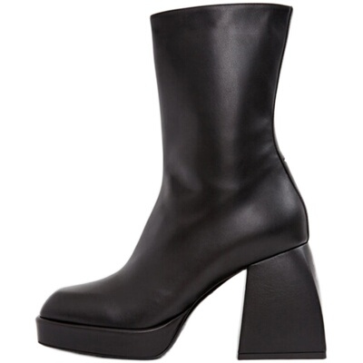 英伦风通勤粗跟瘦瘦短靴