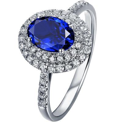 18k金镶嵌配证书天然坦桑石戒指