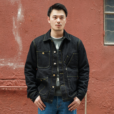 维托摩瑞美式复古机车牛仔外套