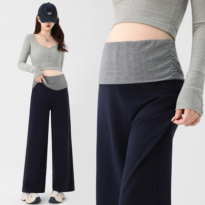 孕妇裤子春夏薄款外穿阔腿裤小个子孕期不勒肚子2026新款春装
