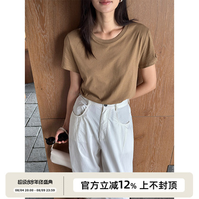 SOTHEA 夏日BASIC 2026年日本进口全棉宽松圆领气质短袖T恤上衣