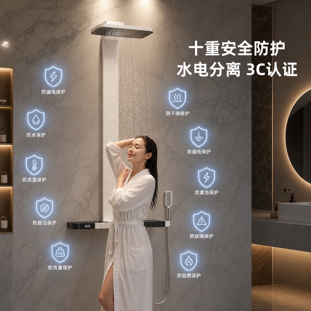 小艾速热集成电热水器一体式家用智能恒温淋浴屏大功率加热SL-F85