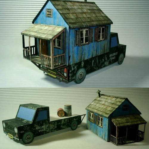 仿真另类房车小汽车3d立体纸模型DIY手工制作儿童益智折纸玩具