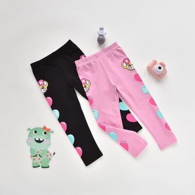 日系卡通小熊印花纯棉打底裤女童