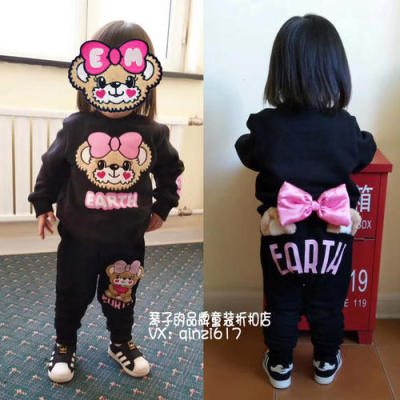 卡通熊可爱长裤休闲裤纯棉运动裤