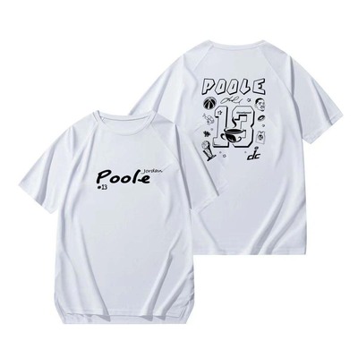 普尔13号球衣美式投篮服短袖速干开叉训练服宽松透气运动T恤半袖