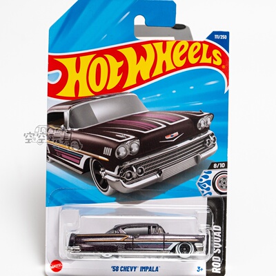 111号 '58 CHEVY IMPALA 雪佛兰 黑色 风火轮合金小跑车