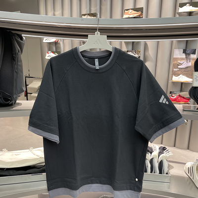 Adidas阿迪达斯男子2026夏季新款时尚纯棉运动休闲短袖T恤 KY5597