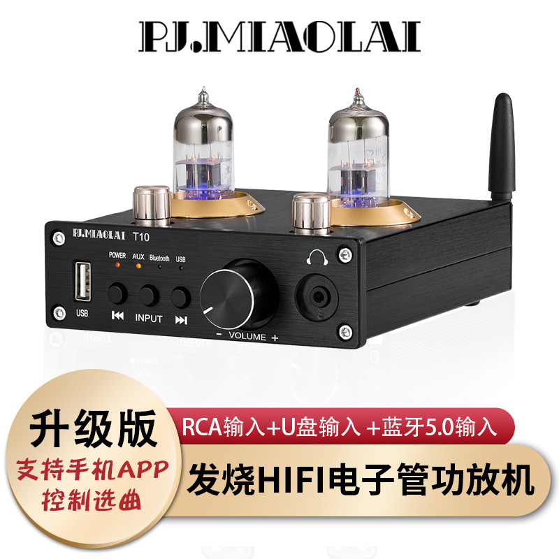 T10蓝牙5.0发烧6N3电子管HIFI数字功放U盘无损播放大功率胆机耳放