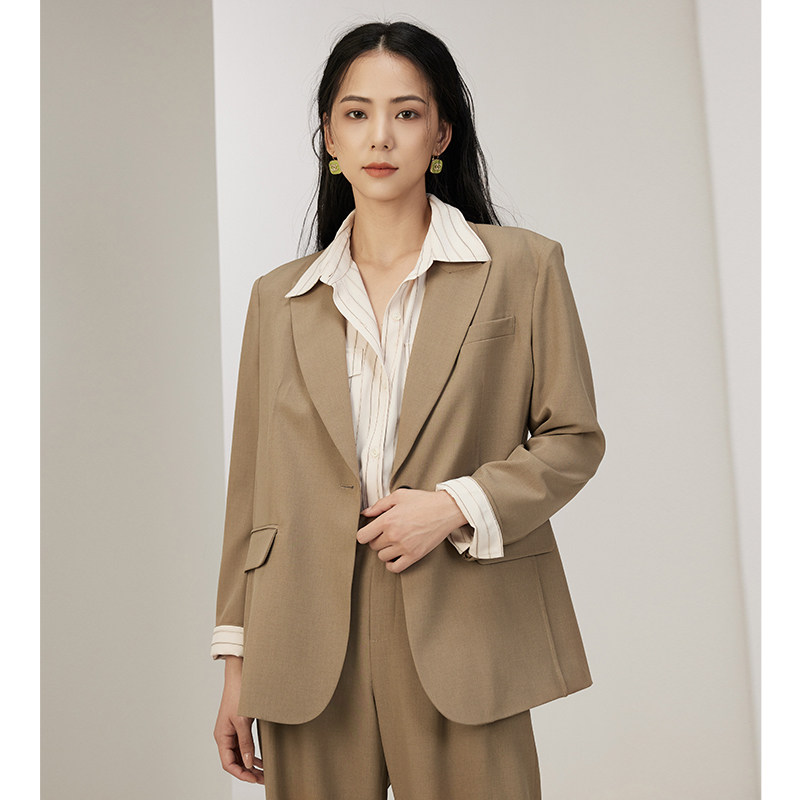 梵凯女西装2024秋休闲通勤正装长袖西装外套高级感一粒扣西装