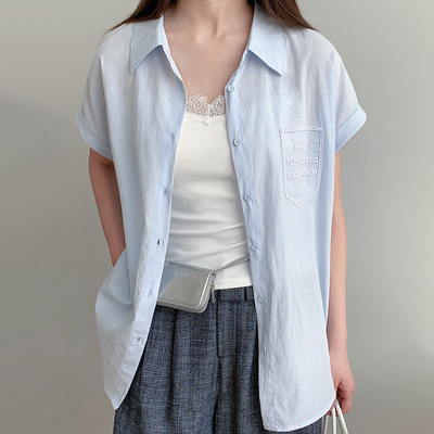 BORAN帛然韩系衬衫开衫上衣女