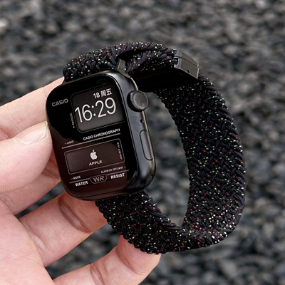iwatch高级感编织尼龙磁吸表带