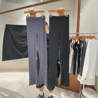 正品现货秋季韩国东大门Tempting显瘦侧扣针织修身打底休闲裤