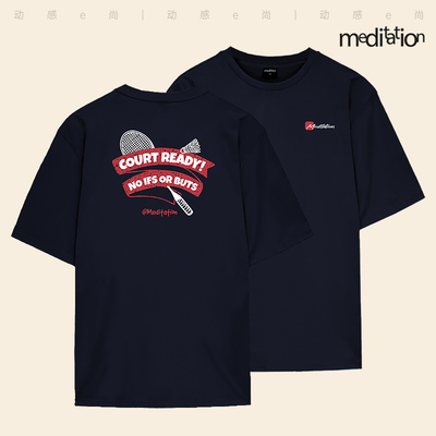 韩国2025春夏meditation新品羽毛球服短袖男女同款运动速干T恤14