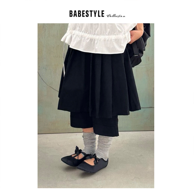 BABESTYLE |“私有腔调” YSS 系带百褶屁帘半身裙两件套八分裤