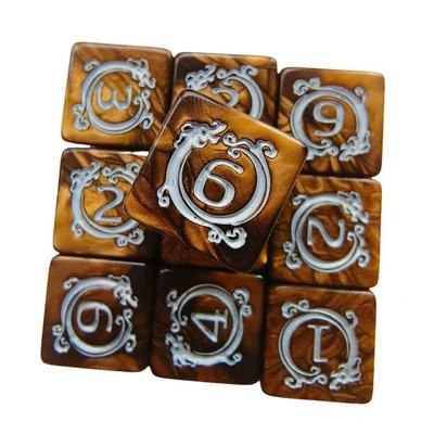 六面龙纹图案骰子 D6亚克力DND数字筛子 跑团游戏色子龙蛋甩子