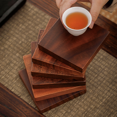 茶杯垫茶道零配防烫隔热垫咖啡杯垫木质杯托胡桃木功夫茶道壶承垫