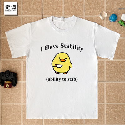 I Have Stability 美式趣味短袖情绪稳定动手能力强创意纯棉男女T