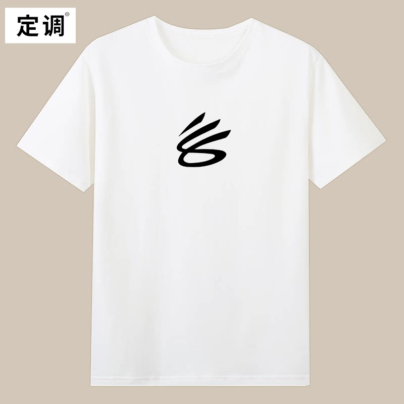 致敬库里新logo篮球curry训练服短袖夏宽松运动t恤男上衣打球纯棉
