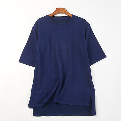 极简风纯色色圆领短袖T恤女