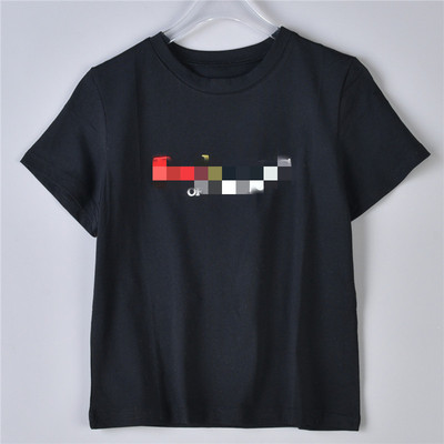 男女亲子款彩虹刺绣短袖T恤上衣