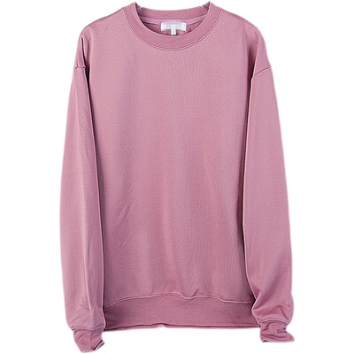 528韩版套头卫衣男女73006春秋落肩新款纯色圆领日常外穿打底上衣